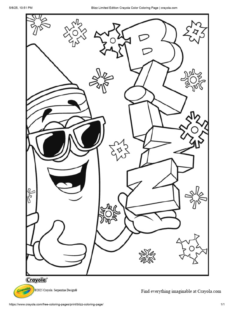 Blizz Limited Edition Crayola Color Coloring Page | PDF