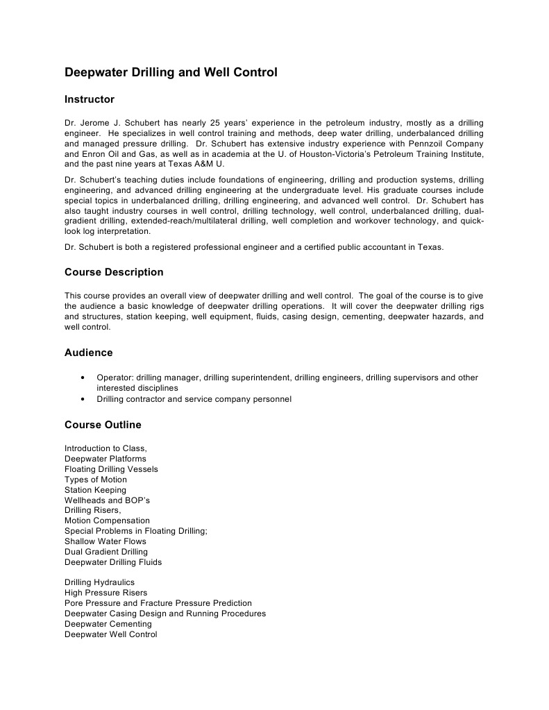Deepwater Drilling Operations Overview | PDF | Oil Well | Geotechnical ...