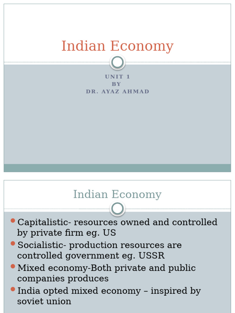 Indian Economy U1 | PDF | Human Development Index | Economies