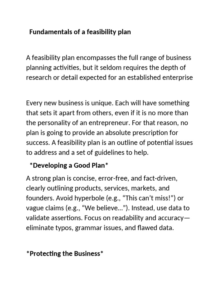 Fundamentals of A Feasibility Plan | PDF | Pricing | Marketing