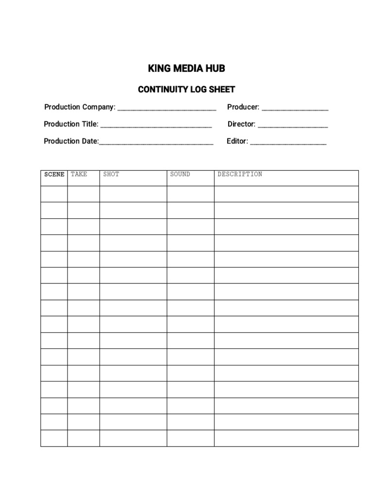 Continuity Log | PDF