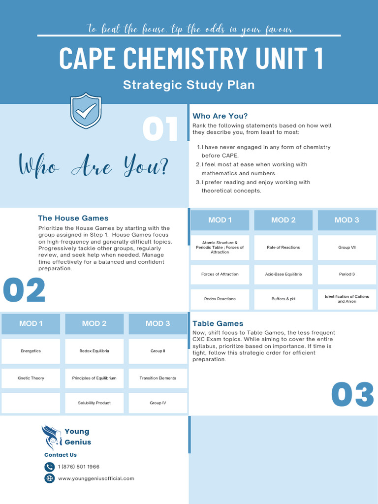 CAPE CHEMISTRY UNIT 1 - Strategic Study Plan | PDF | Chemical ...