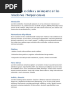 El Impacto de Las Redes Sociales en La Comunicación Interpersonal | PDF ...