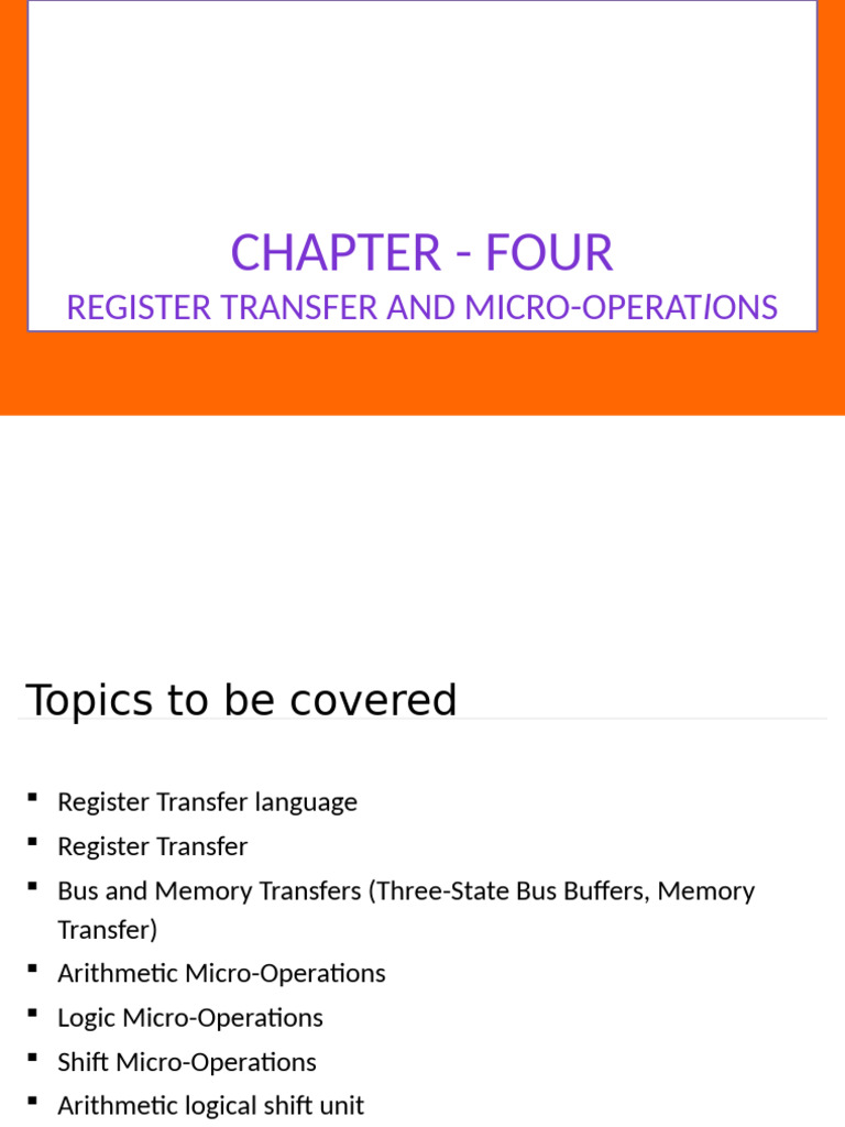 Chapter - 4 Register Transfer and Micro-Operations | PDF | Computer ...