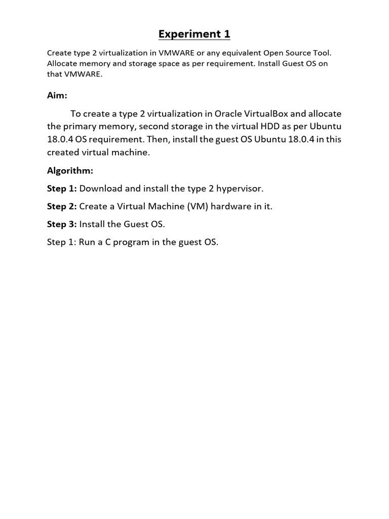 1. Installing the Oracle VM VirtualBox TyPe II Hypervisor | PDF