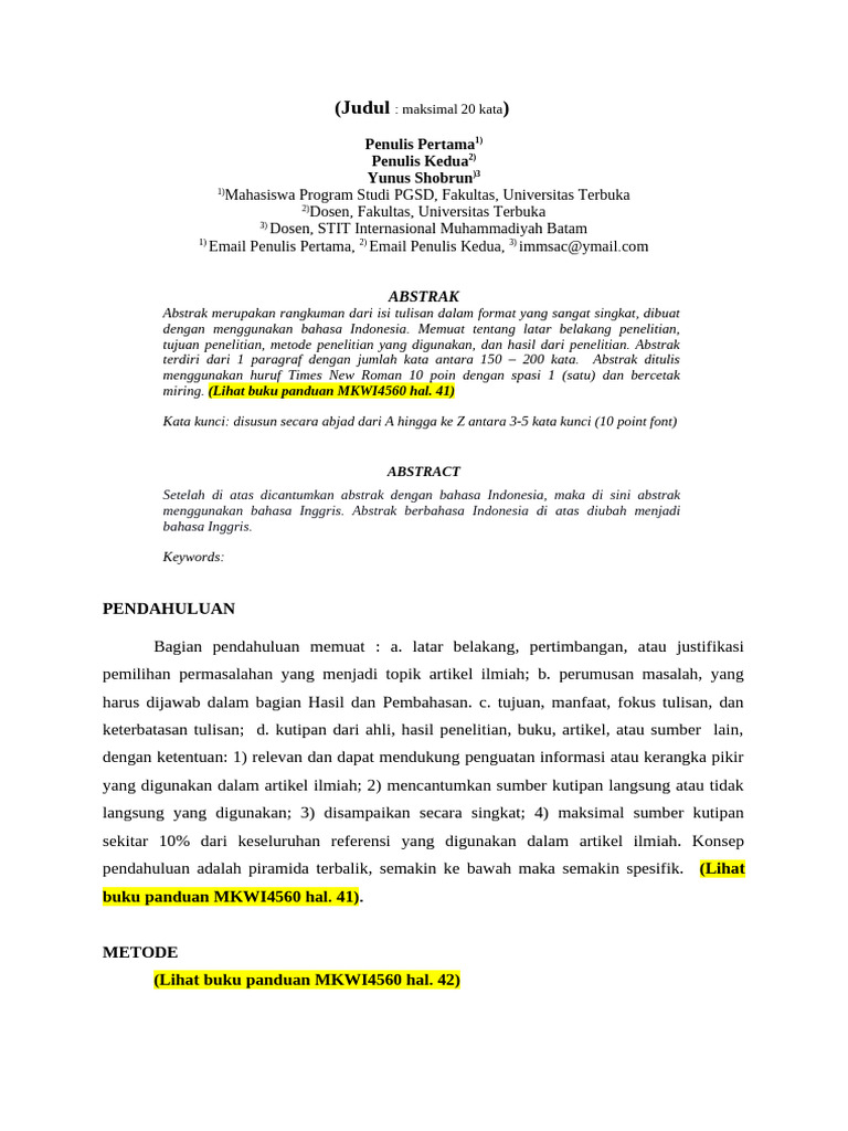 Panduan Format Karya Ilmiah UT 2025 | PDF