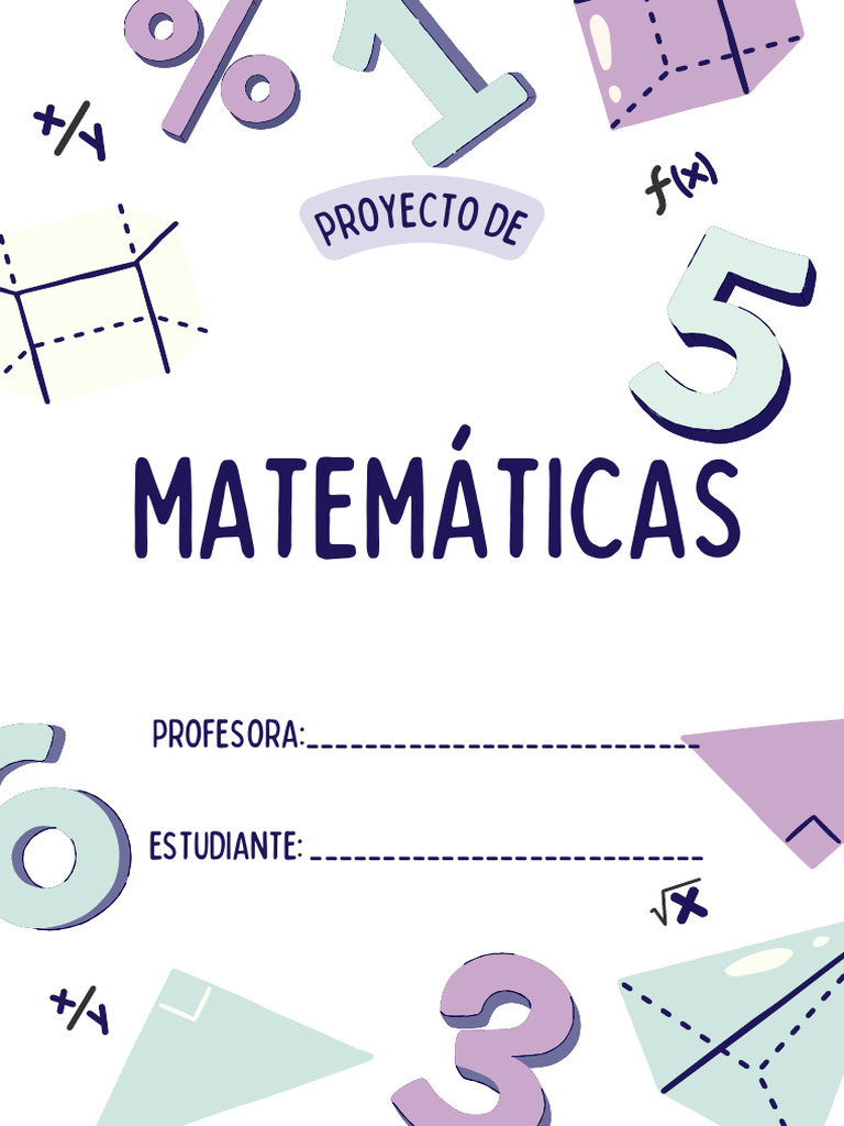 Documento A4 Proyecto de Matemáticas Infantil Morado y Azul | PDF