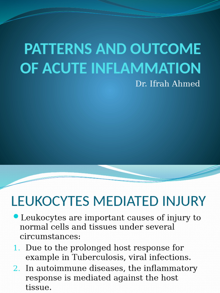 Outcomes of Acute Inflammation | PDF | Inflammation | Endothelium