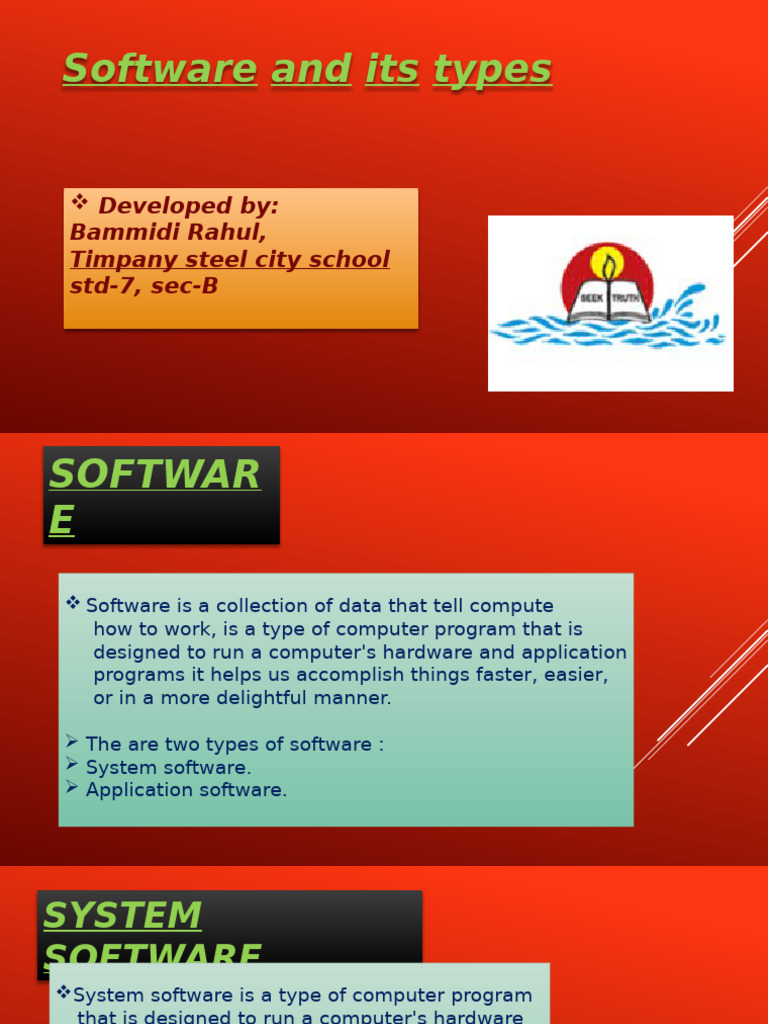 SOFTWARE AND IT's TYPES | PDF
