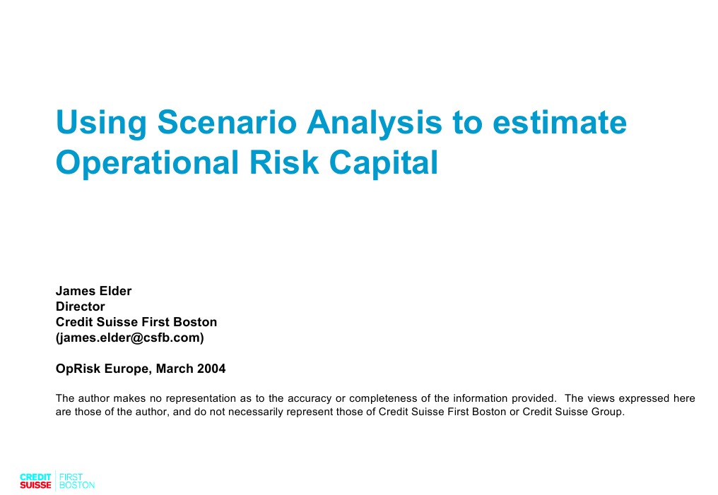 OpRisk Scenario Analysis | Operational Risk | Risk