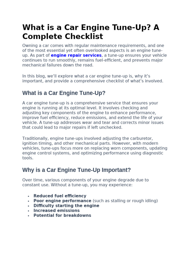 What Is A Car Engine Tune | PDF | Exhaust Gas | Internal Combustion Engine