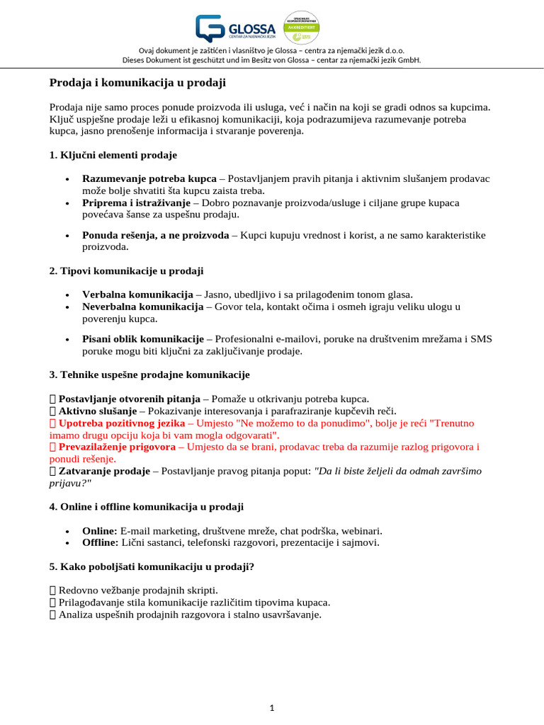 Skripta Za Komunikaciju | PDF