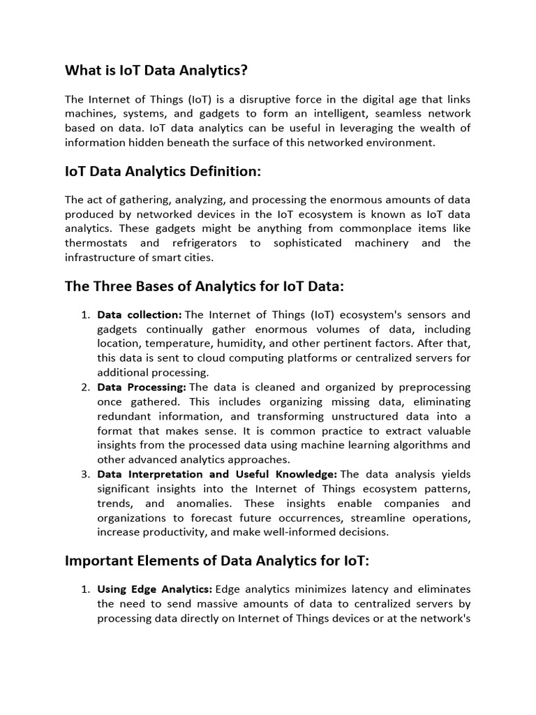 Unit 1 Data Science in Iot | PDF | Internet Of Things | Analytics