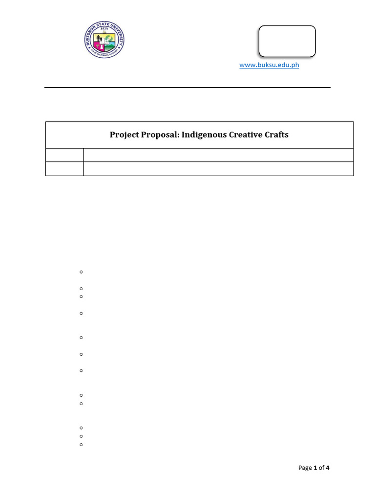 Indigenous Craft Project Proposal Guide | PDF