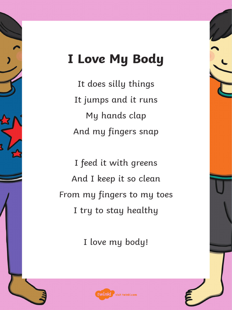 CA SC 9 I Love My Body Poem | PDF