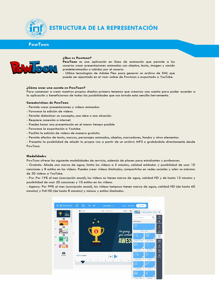 Guia PowToon | PDF | Youtube | Enseñando