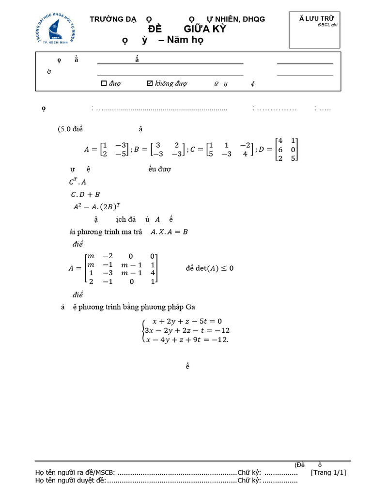 De Thi GK NH 2023-2024 CQ | PDF