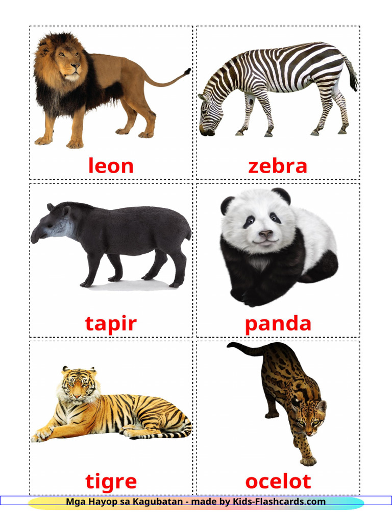 Mga Hayop Sa Kagubatan 6 A4 | PDF