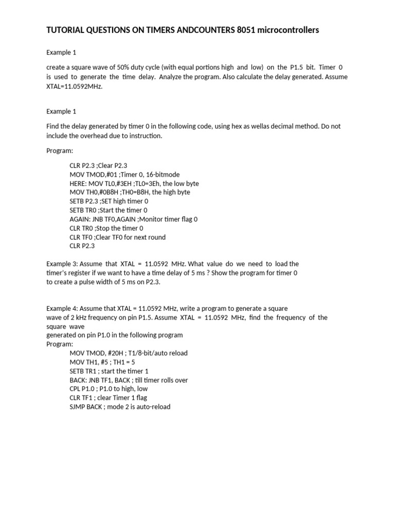tutorial timer and counters | PDF