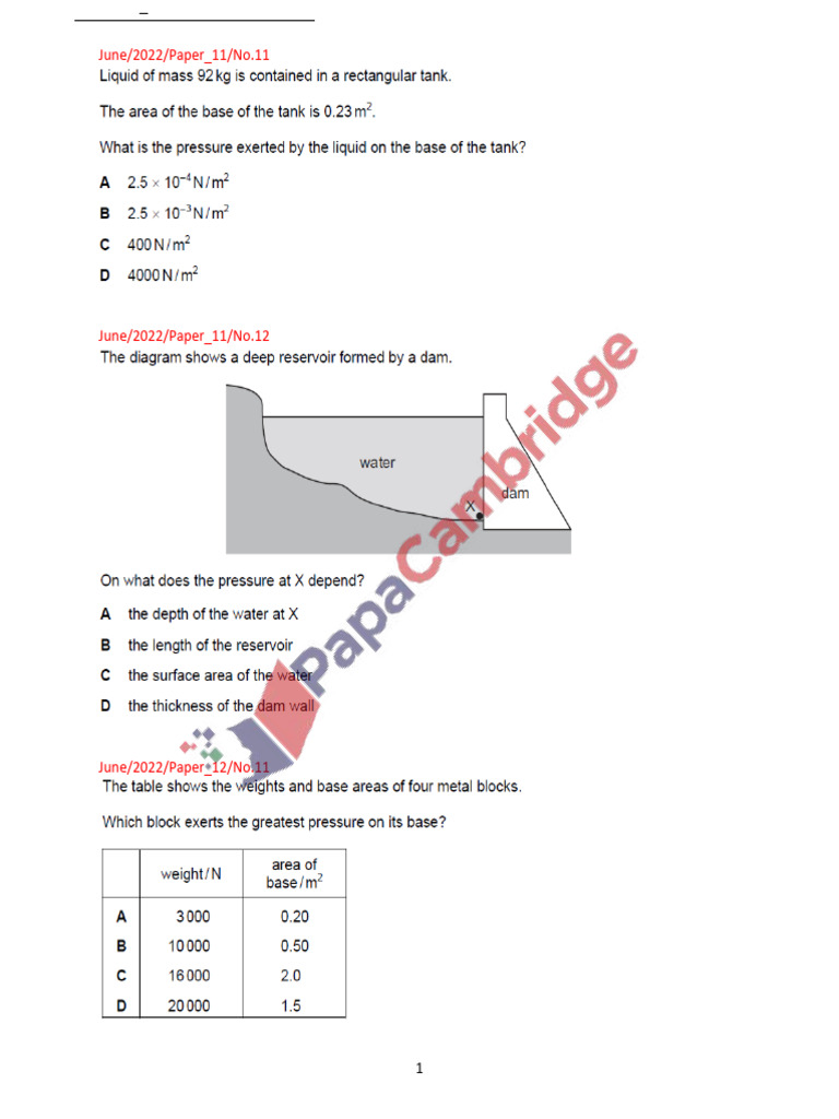 2022 J Pressure Igcse Stru | PDF