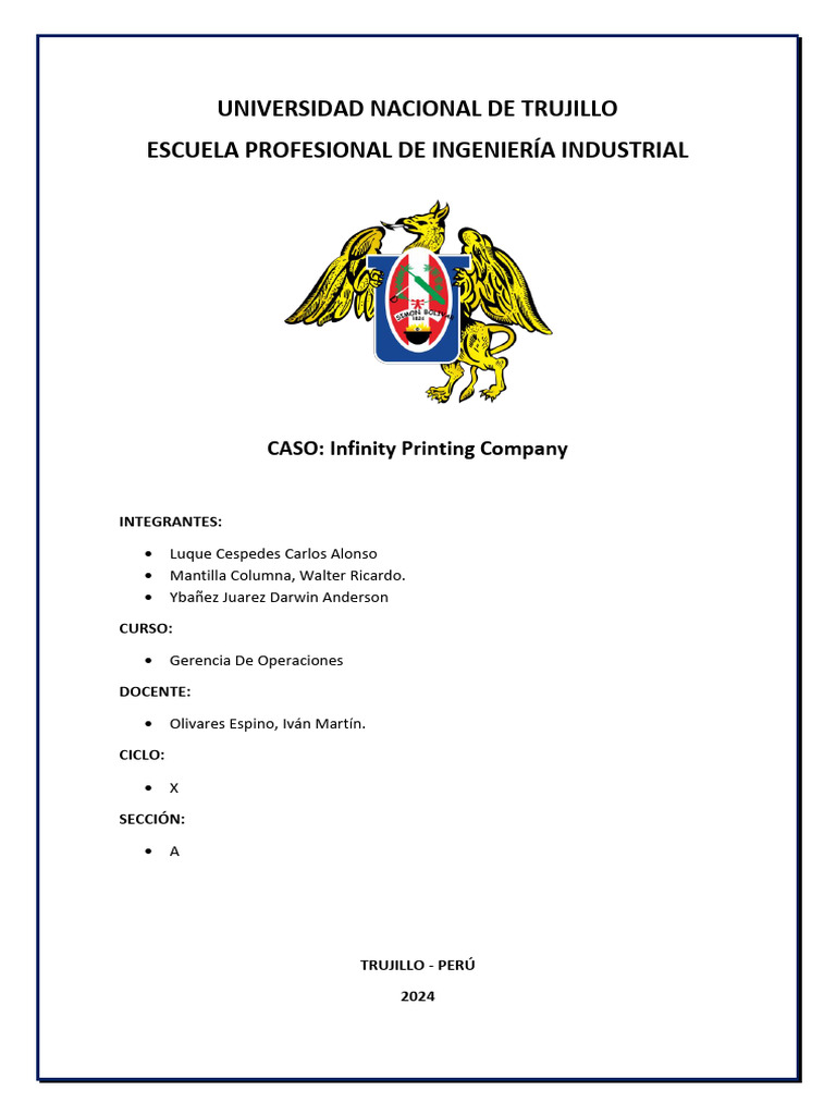 G6 - Caso Infinity Printing Company | PDF | Business | Economias