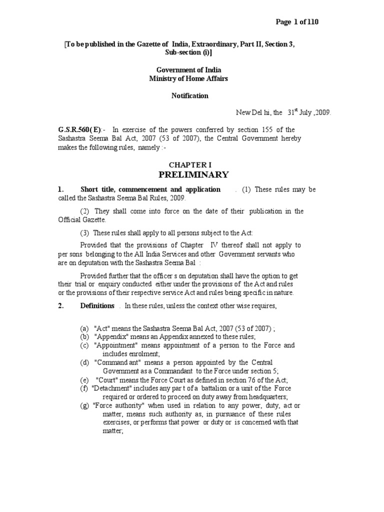 SSB Rules | PDF | Inspector General | Arrest