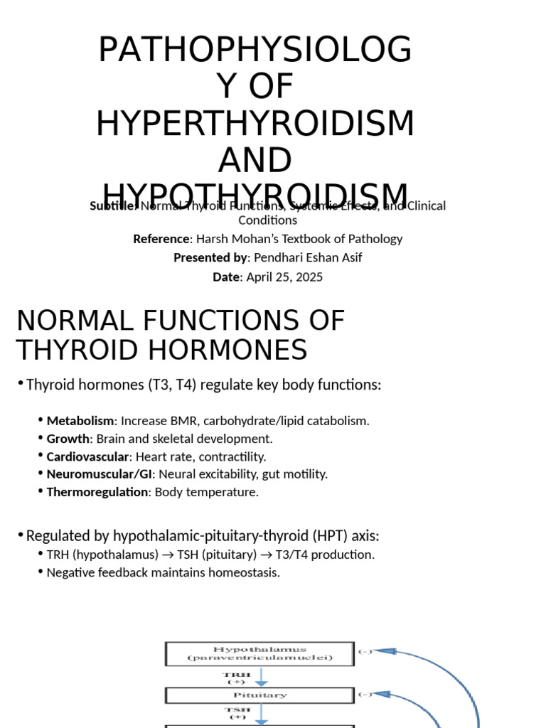 Pathophysiology of Hyperthyroidism and Hypothyroidism | PDF | Hyperthyroidism | Hypothyroidism