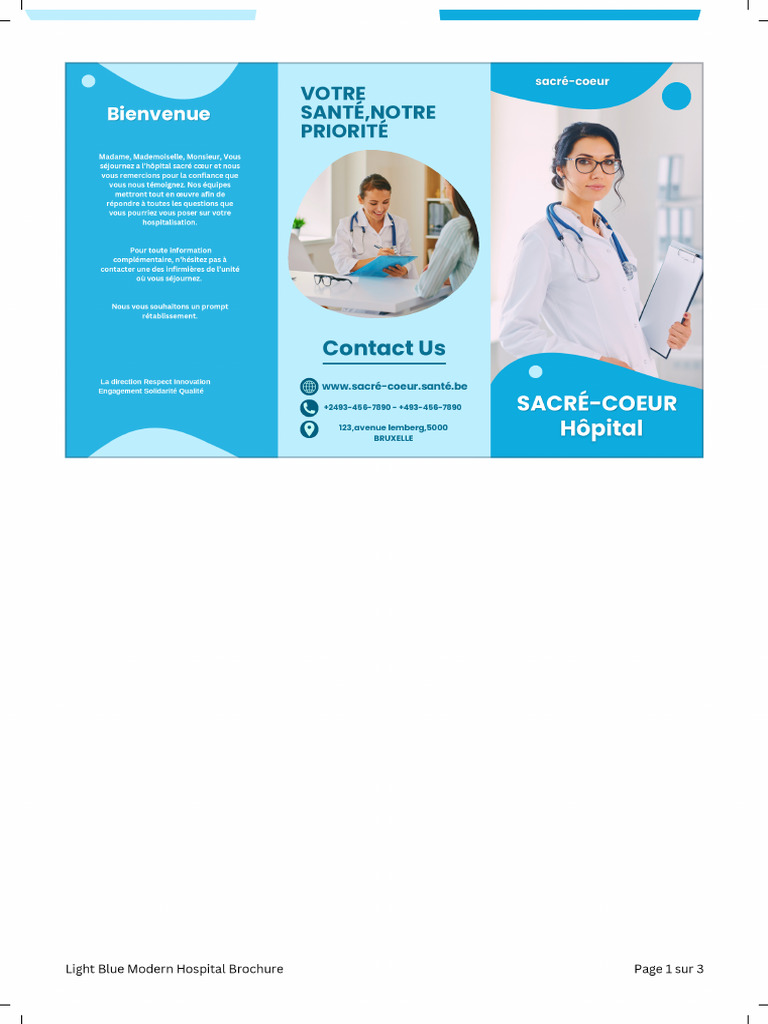Light Blue Modern Hospital Brochure | PDF