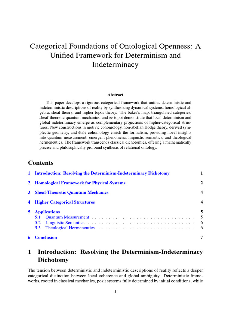Categorical Foundations of Ontological Openness | PDF | Category Theory | Determinism