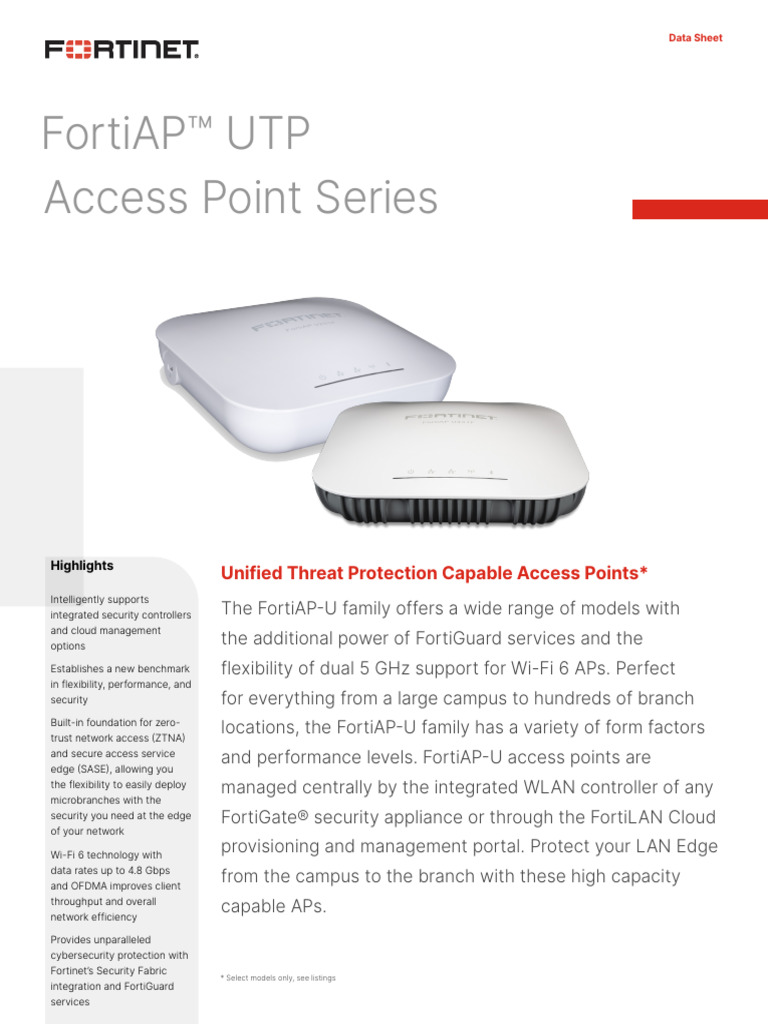 Fortiap U Series - FortiAP 431F - Indoor | PDF | Ieee 802.11 | Wi Fi