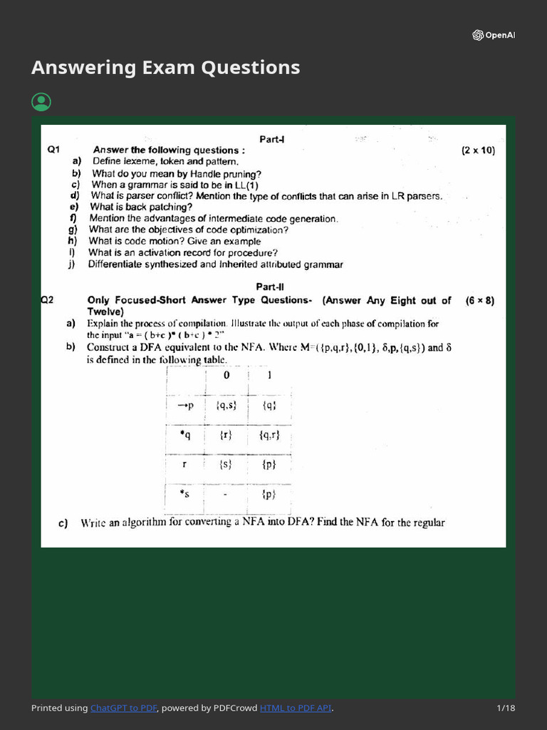 Answering Exam Questions | PDF | Parsing | Formalism (Deductive)