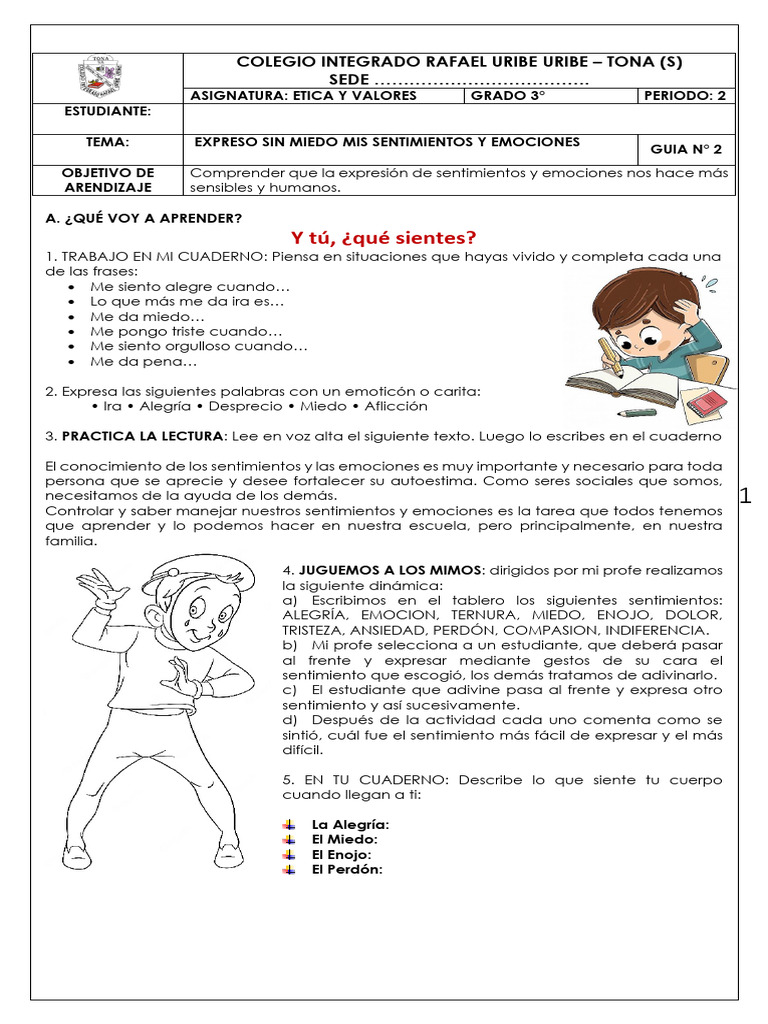 Expreso Mis Sentimientos y Emociones | PDF | Las emociones | Ira
