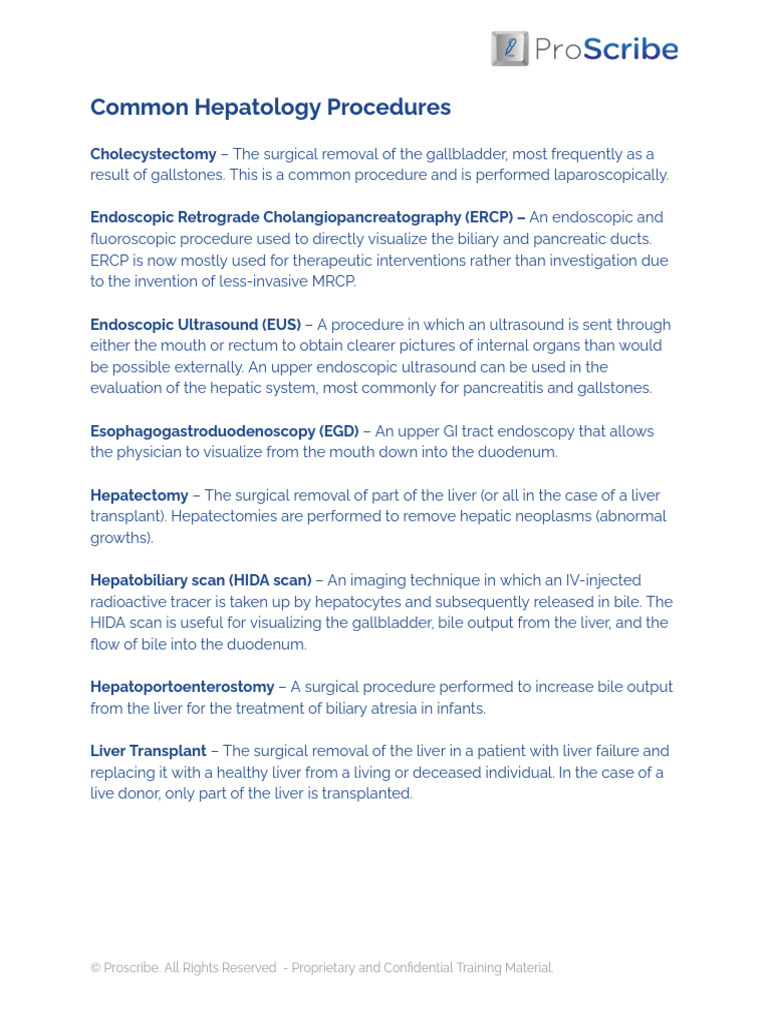 Hepatology Common Procedures | PDF | Liver | Gallbladder