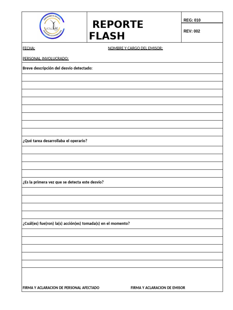 REG-10- Reporte Flash Edit | PDF