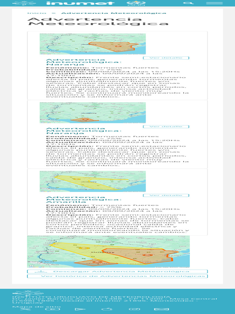 Advertencia Meteorológica Inumet | PDF | Tormentas | Granizo