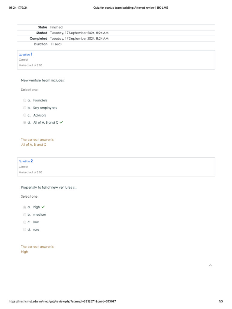 Quiz For Startup Team Building | PDF