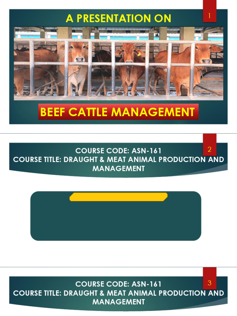 ASN 161 - Draught and Meat Animal Production and Management | PDF ...