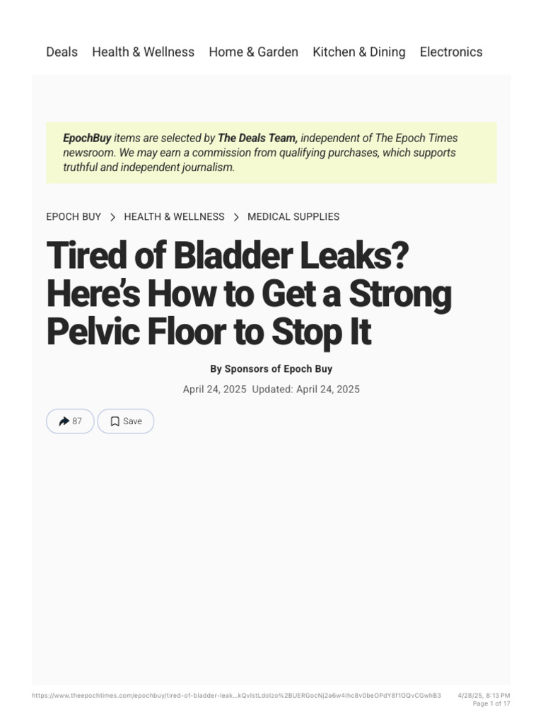 Tired of Bladder Leaks Heres How To Get A Strong Pelvic Floor To Stop ...