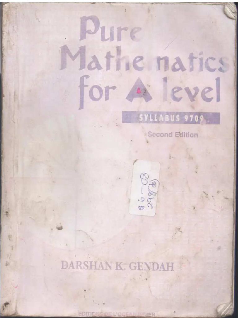 Pure Maths For A Level Gendah PDF | PDF