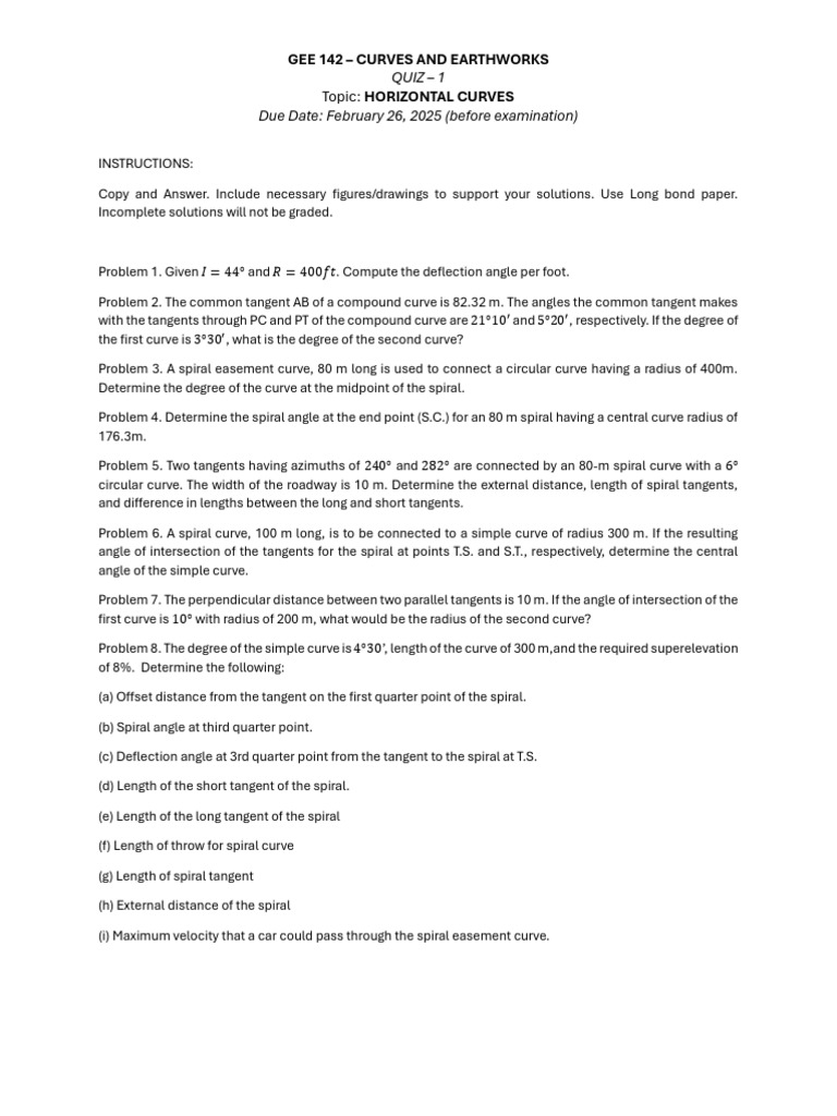 Gee 142 Quiz 1 | PDF