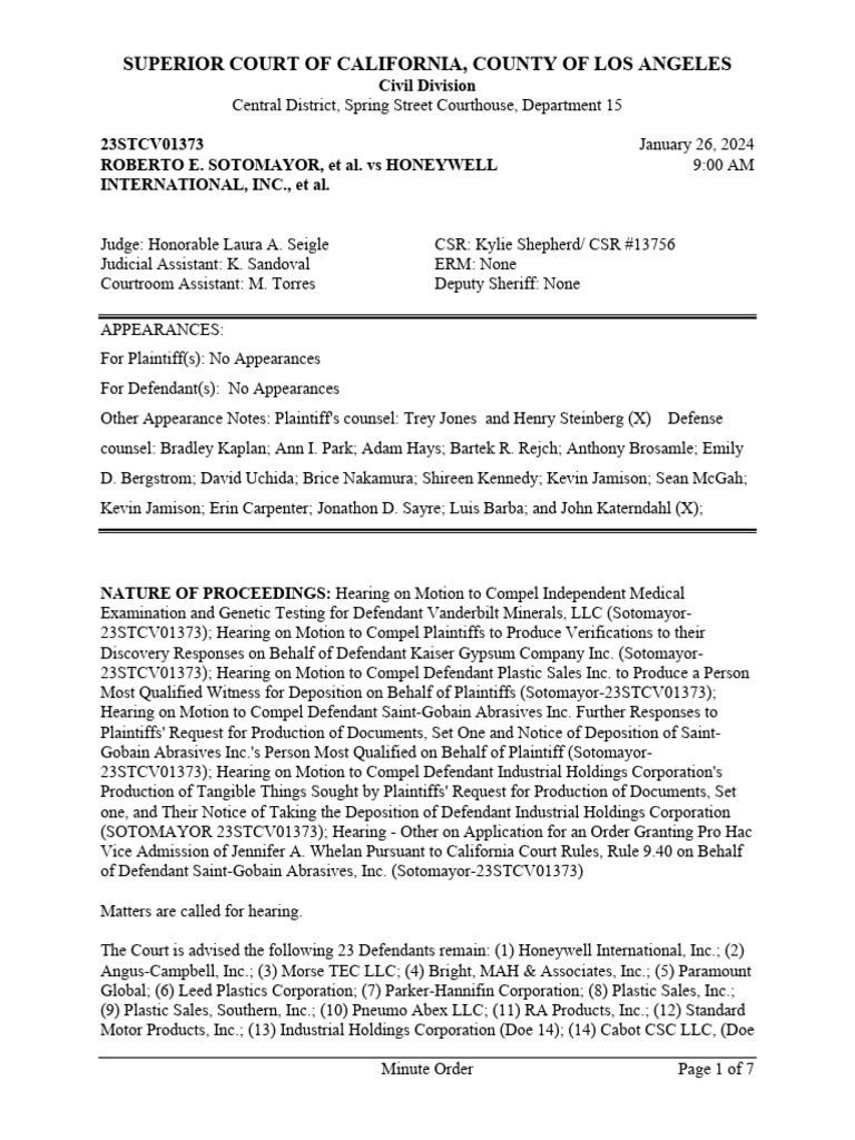 Sotomayor Order Hearing On Motion To Compel Independe | PDF | Discovery ...