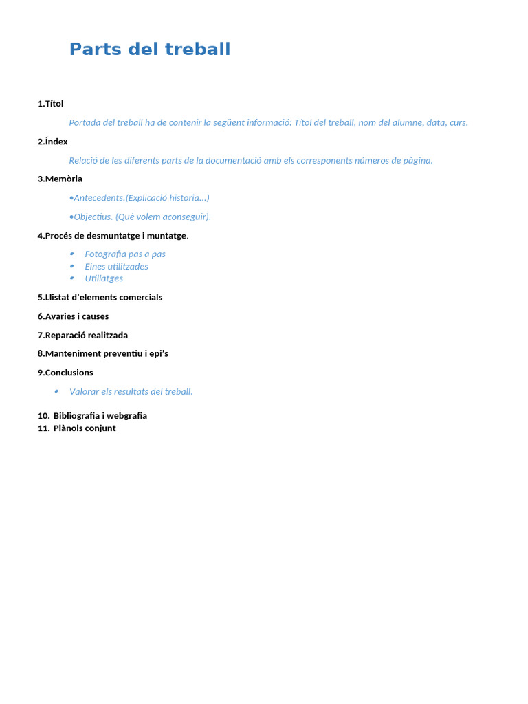 A10. Parts Del Treball | PDF