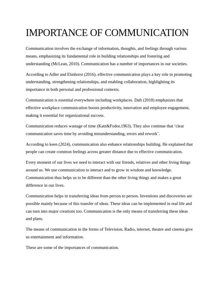 Importance of Communication | PDF