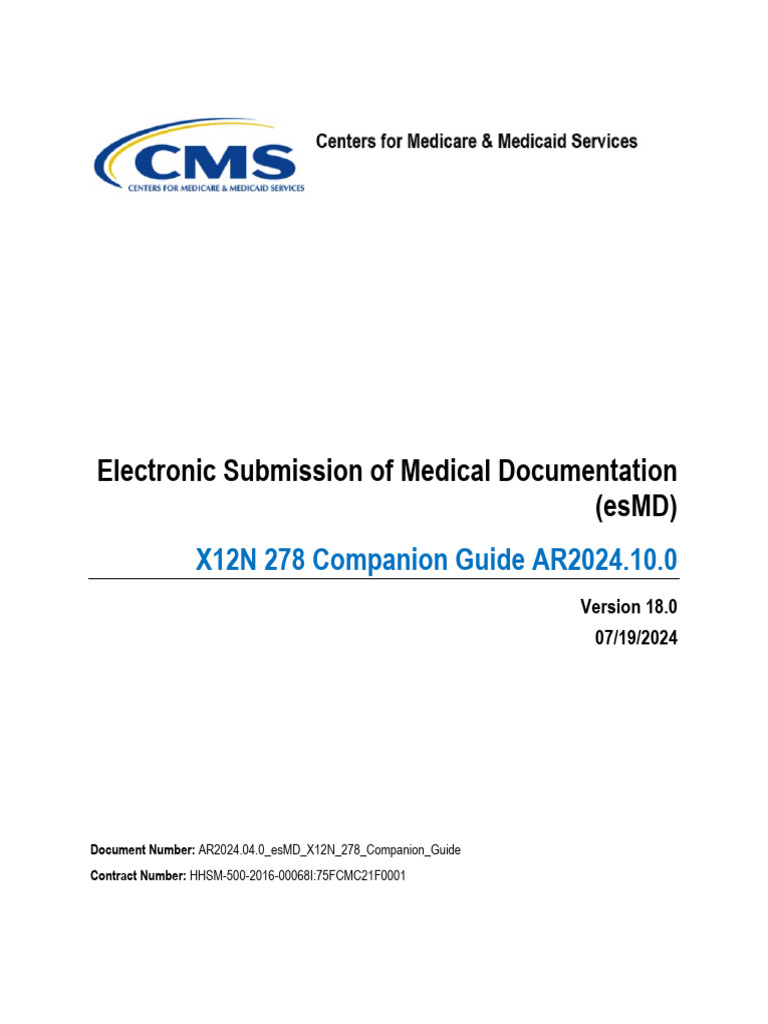 esMD X12N 278 Companion Guide AR2024.10.v18.0 | PDF | Electronic Data ...