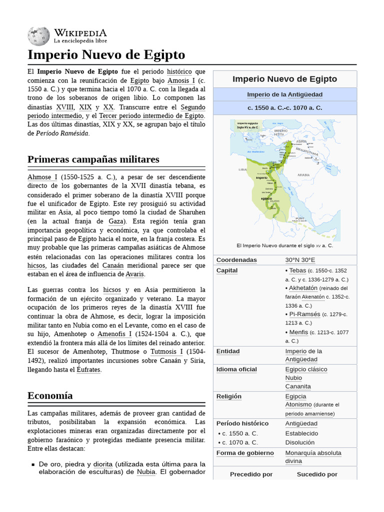 Imperio Nuevo de Egipto | PDF | Nuevo reino de egipto | Akhenaton