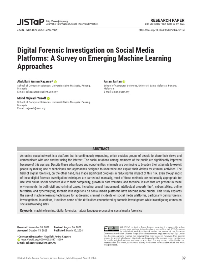 Digital Forensic Investigation On Social Media Platforms - A Survey On ...