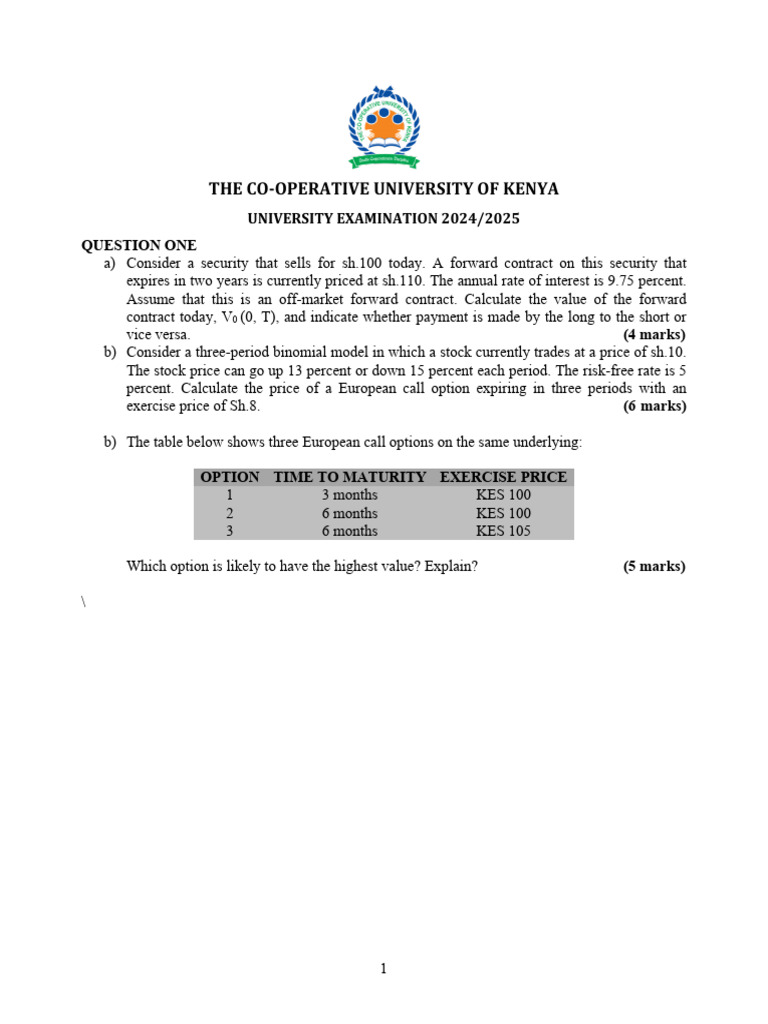 DERIVATIVES Assignment | PDF