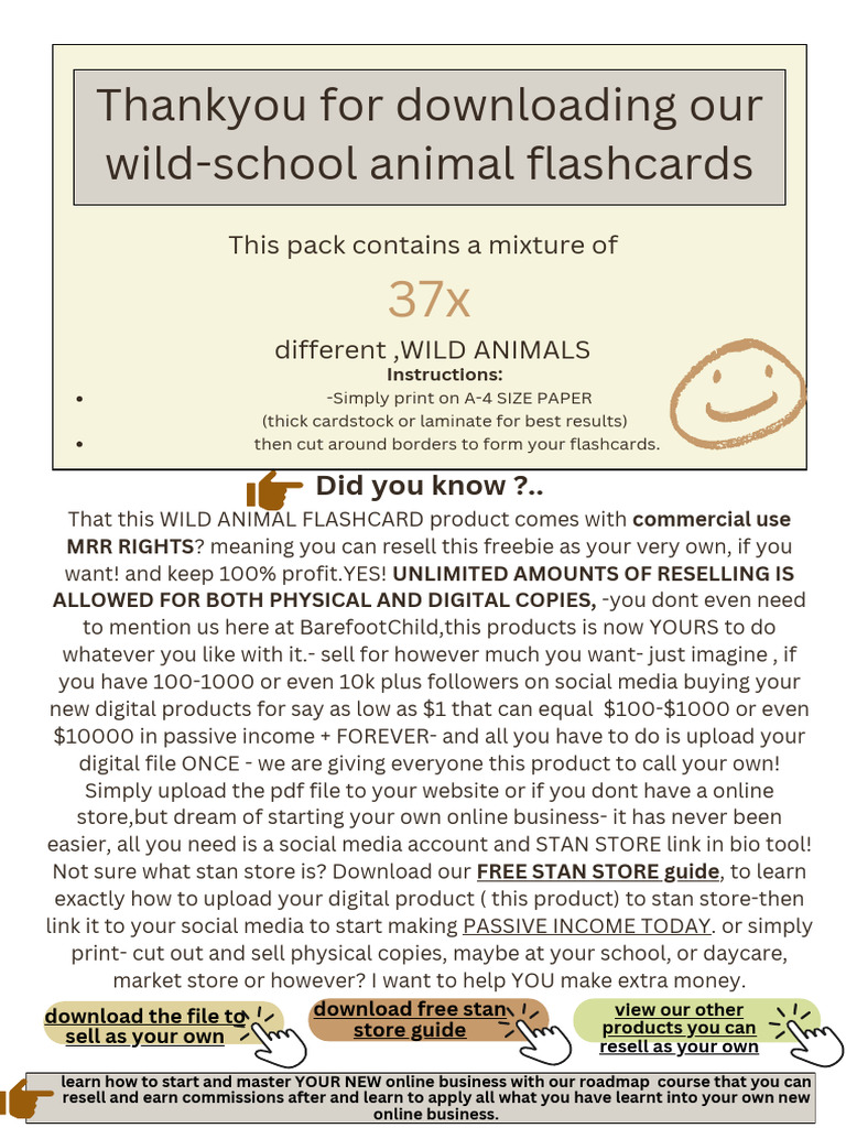 WILD Animal Flashcards With MRR | PDF