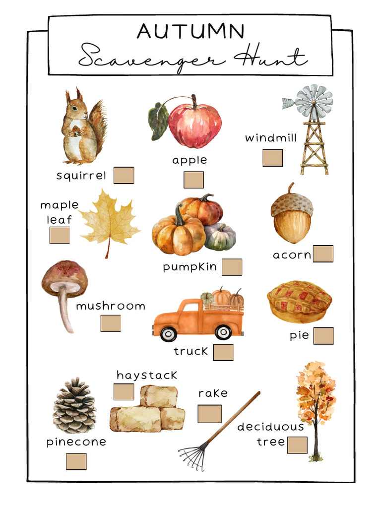 FREE Autumn Scavenger Hunt | PDF
