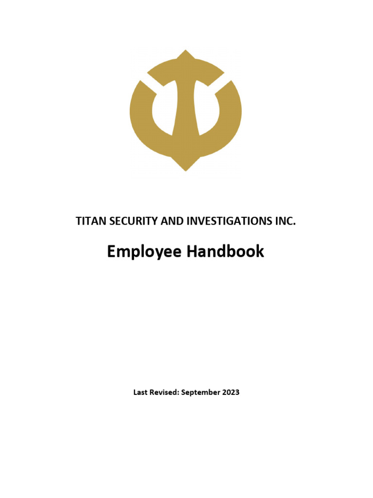 Titan Security Employee Handbook Overview | PDF | Employment | Insurance